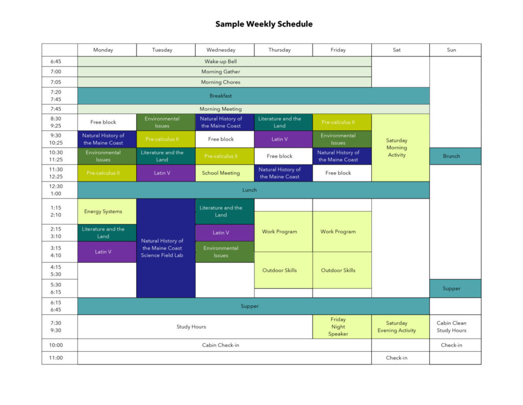 Microsoft Word - Sample Weekly Schedule - Individual.docx - Maine Coast ...